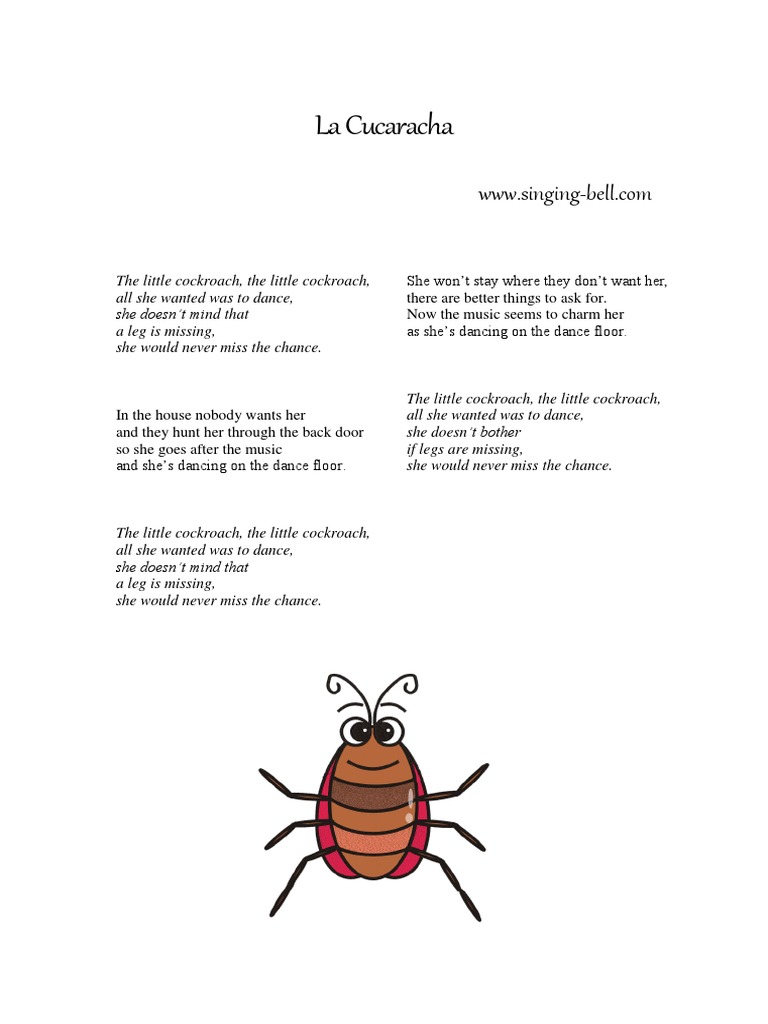 La Cucaracha: Dance Lyrics in English | PDF