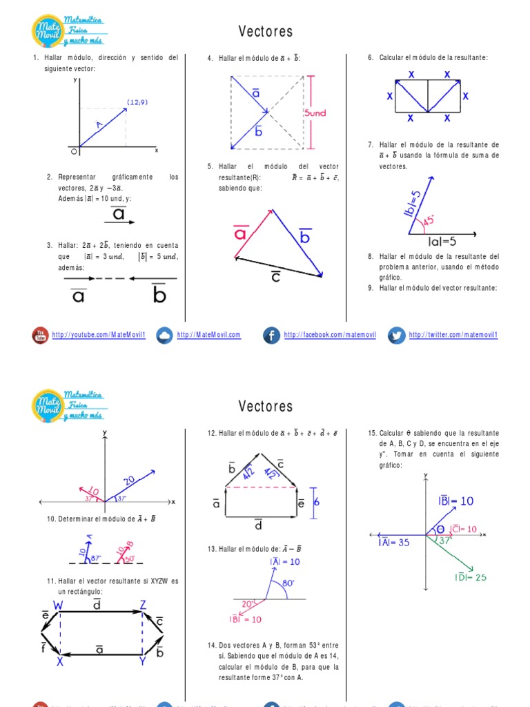 Cálculo de Módulos y Resultantes de Vectores | PDF | Vector Euclidiano ...