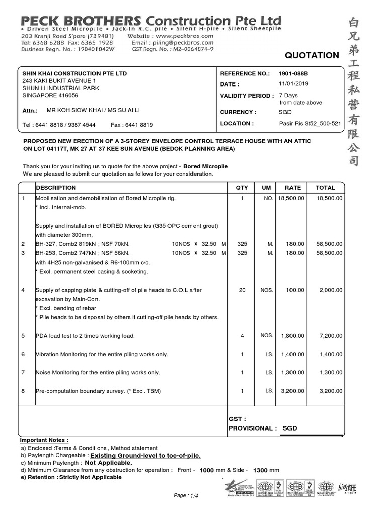 Micro Bore Pile Method Statement | PDF | Deep Foundation | Civil ...