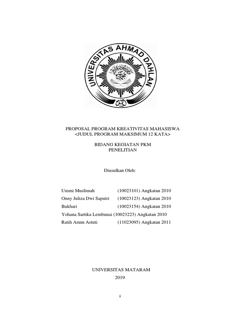 Contoh Proposal PKM P | PDF