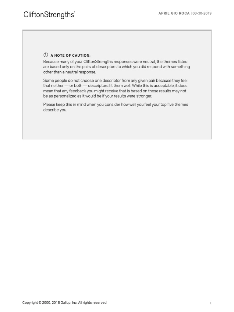 Clifton Strength | PDF | Thought | Learning