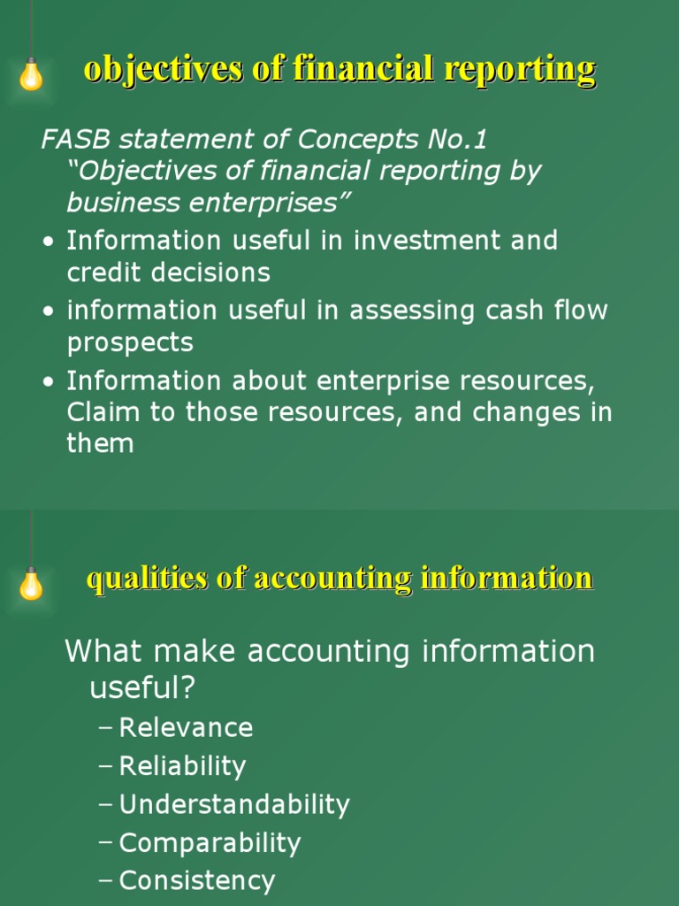 Objectives of Financial Reporting Objectives of Financial Reporting ...