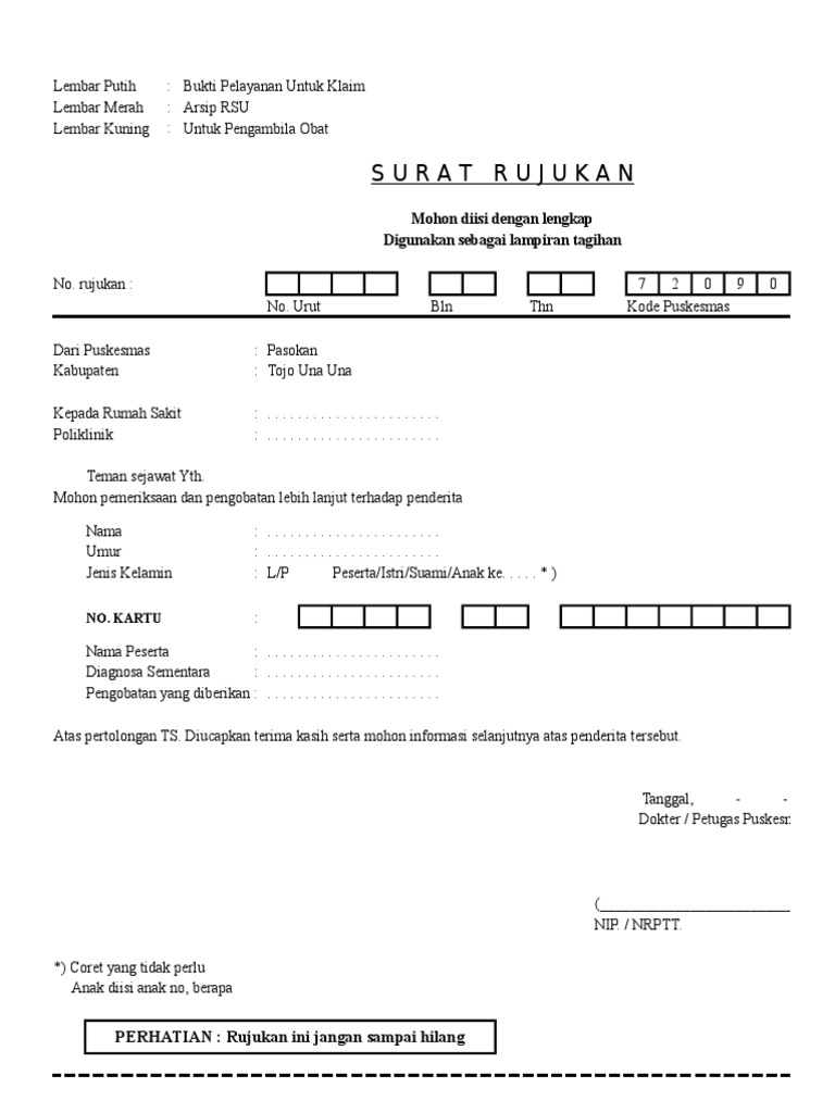 Format Surat Rujukan, DLL | PDF