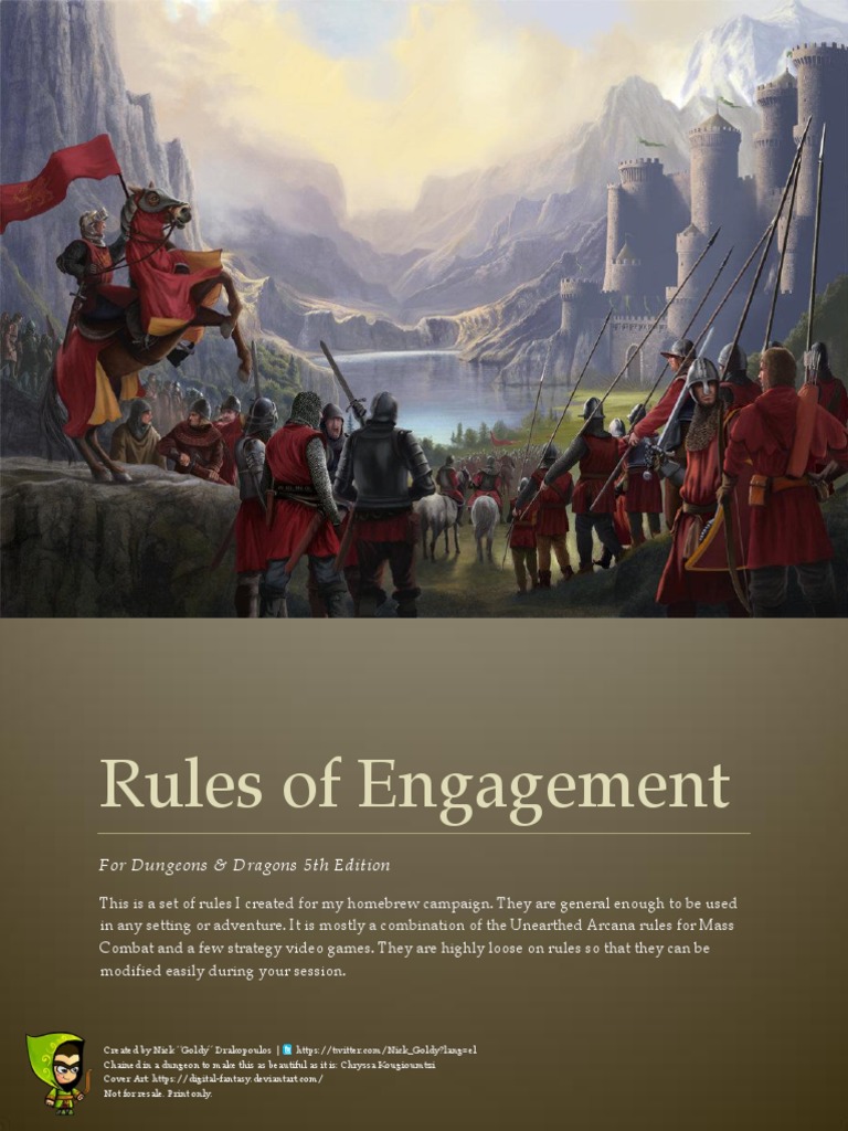 Rules of Engagement (5e) | PDF | Dungeons & Dragons | Infantry