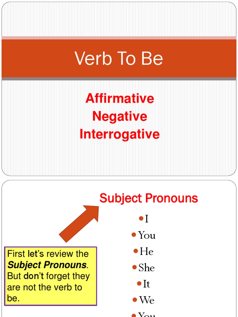 Verb To Be - All Forms | PDF | Subject (Grammar) | Languages