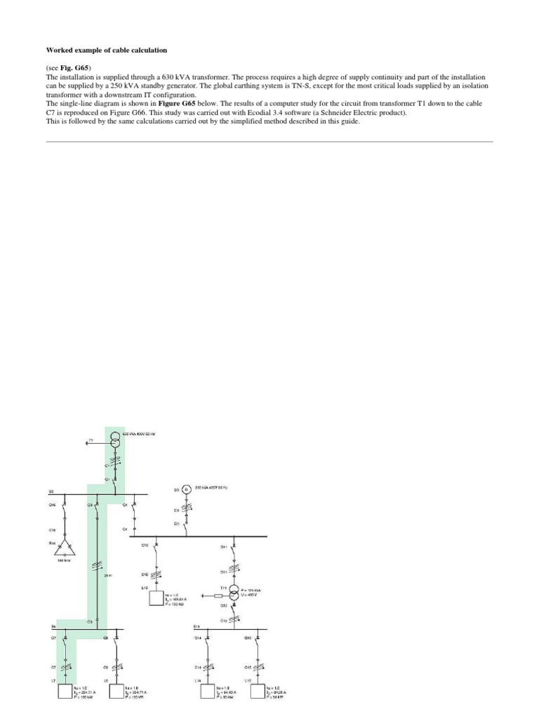 Cable Calculation Example for Electrical Systems | PDF | Transformer ...