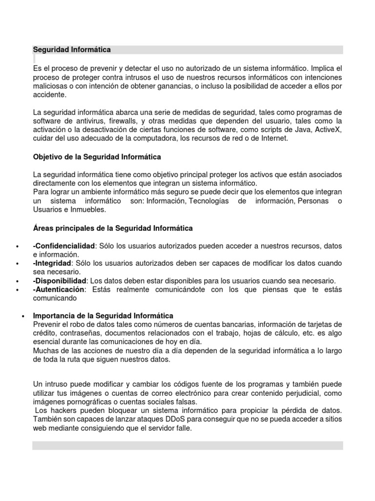 Seguridad Informática | PDF | Itil | La seguridad informática