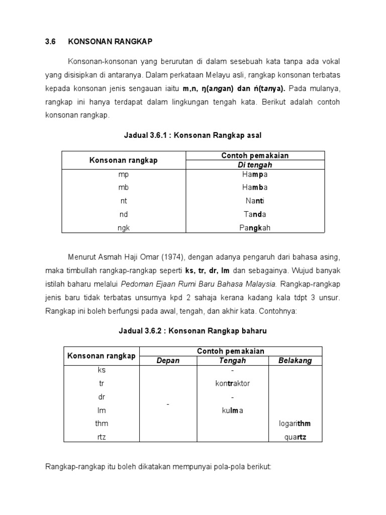 Konsonan Rangkap | PDF