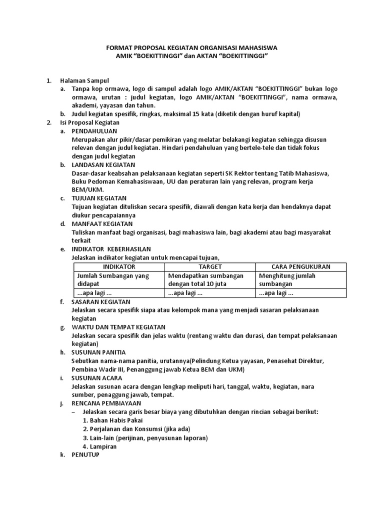 Panduan Proposal & Laporan Ormawa | PDF