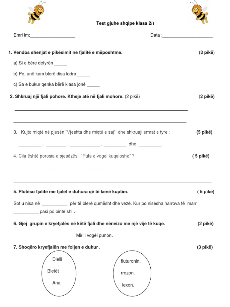 Test Gjuhe Shqipe Klasa 2 Nentor Pdf