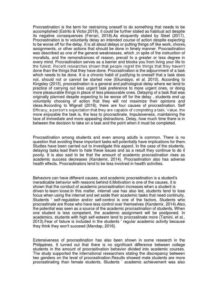 Final RRL | PDF | Procrastination | Professional Skills