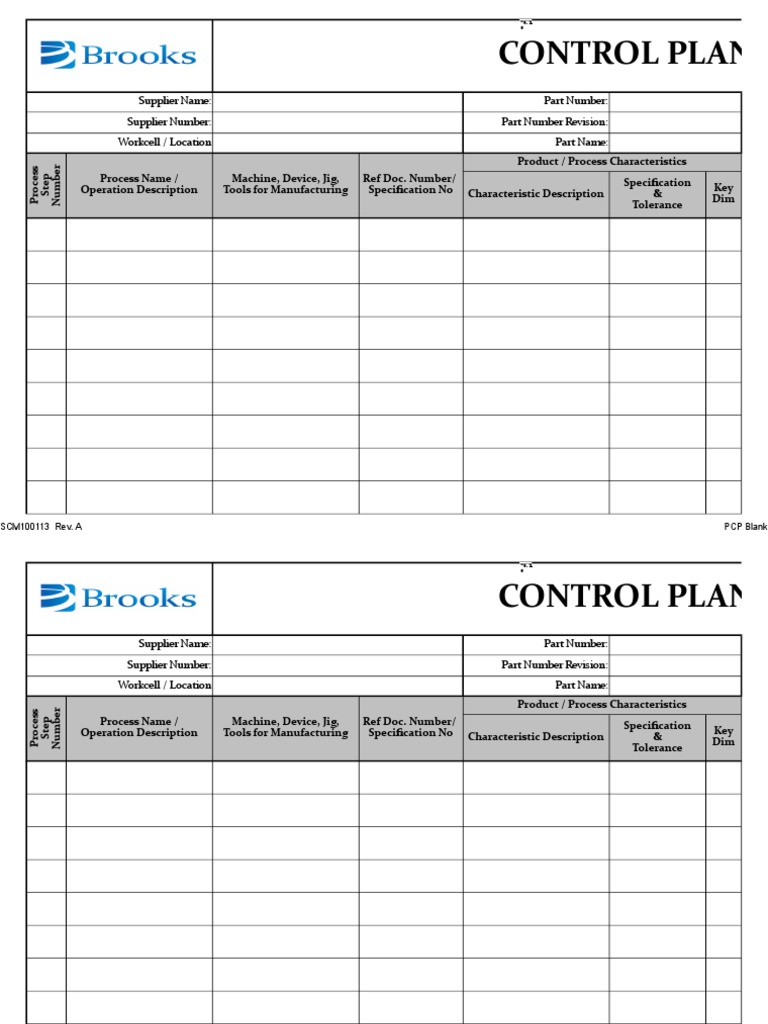 Process Control Plan SCM100113 | Download Free PDF | Machining ...