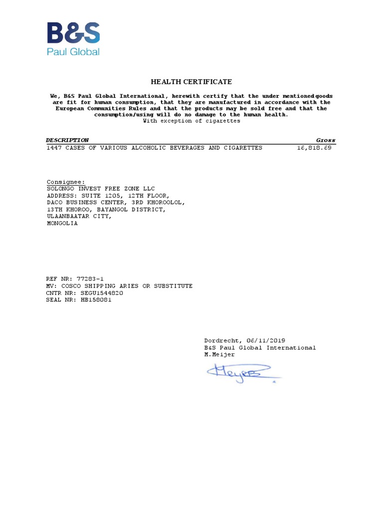 Certificate of Compliance for Alcoholic Beverages and Cigarettes ...