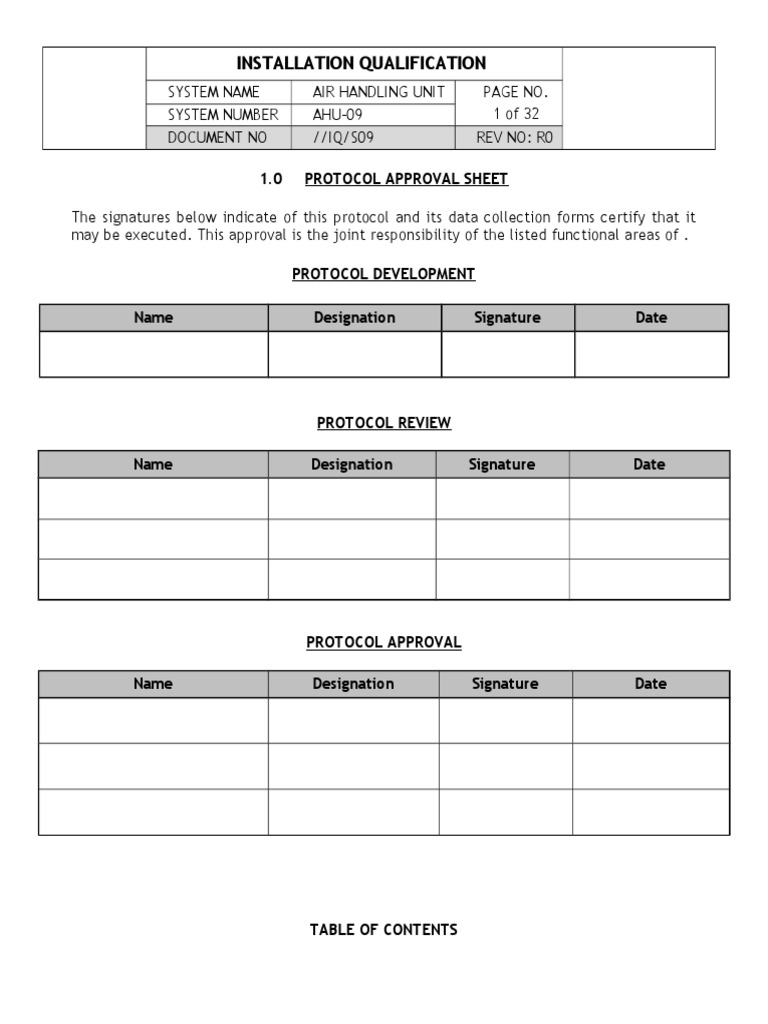 Installation Qualification Report for the Air Handling Unit Serving the ...