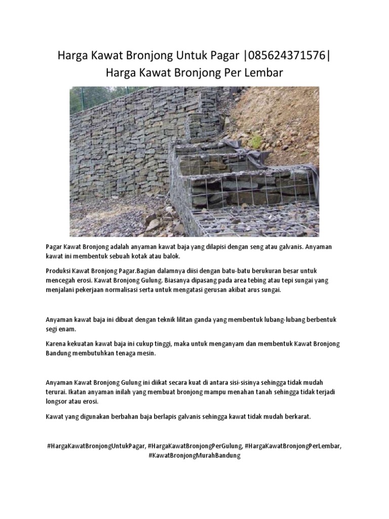 Kawat Bronjong: Solusi Anti Erosi | PDF | Griya & Taman | Komputer