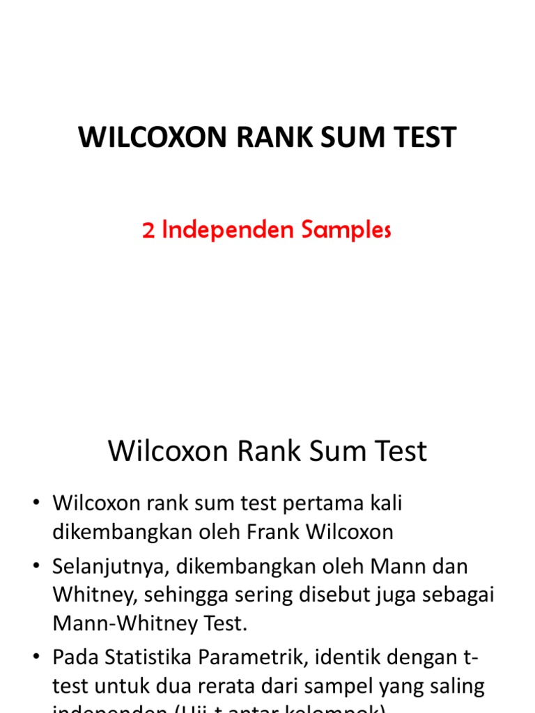 Uji Wilcoxon Rank Sum pada Kacang | PDF