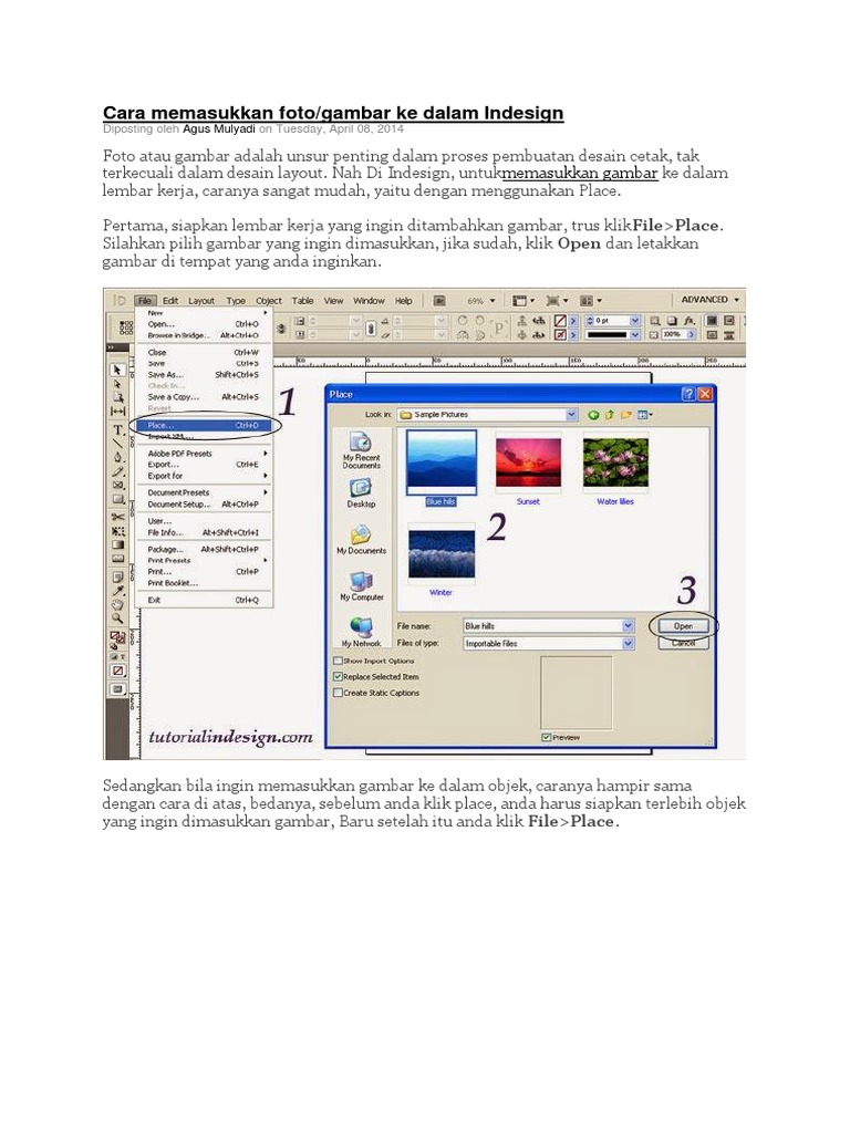 Cara Insert IMAGE Di Adobe Indesign | PDF