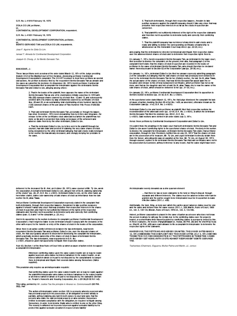 Interpleader Case | PDF | Complaint | Lawsuit