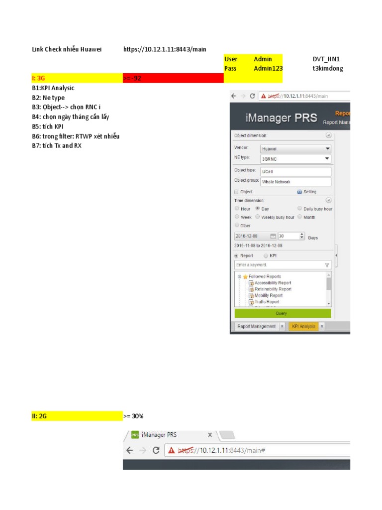 Hướng dẫn lấy dữ liệu xử lý nhiễu trên PRS Huawei | PDF