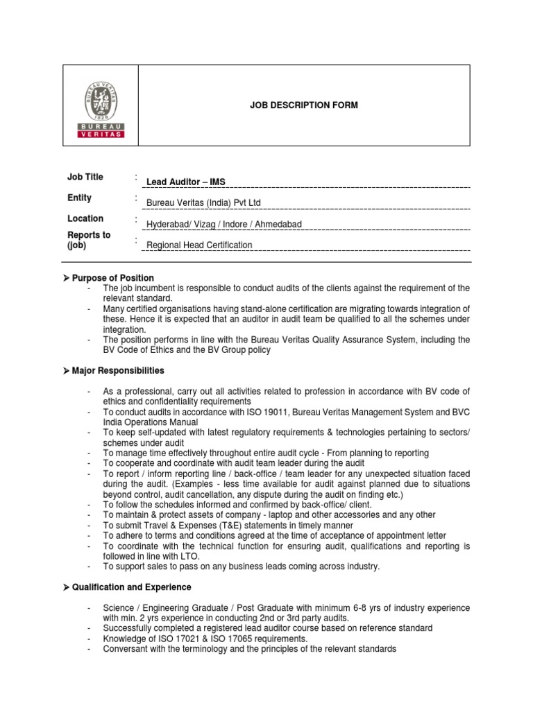 Lead Auditor - IMS | PDF | Certification | Leadership