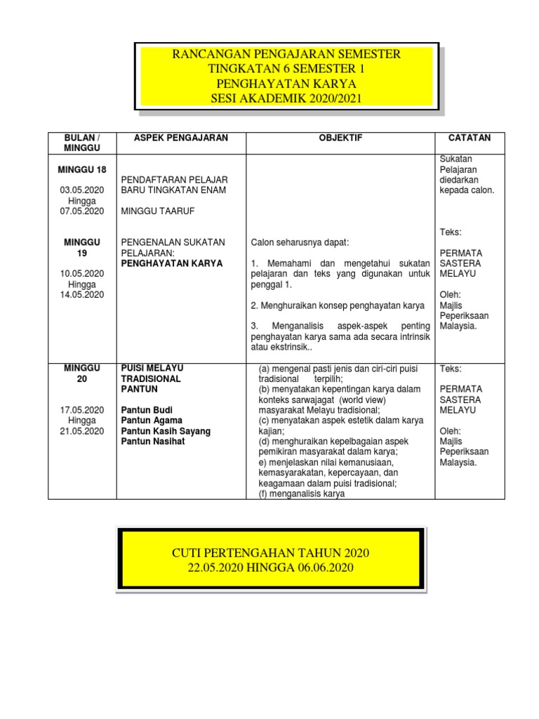RPT KMK Semester 1 2021 | PDF