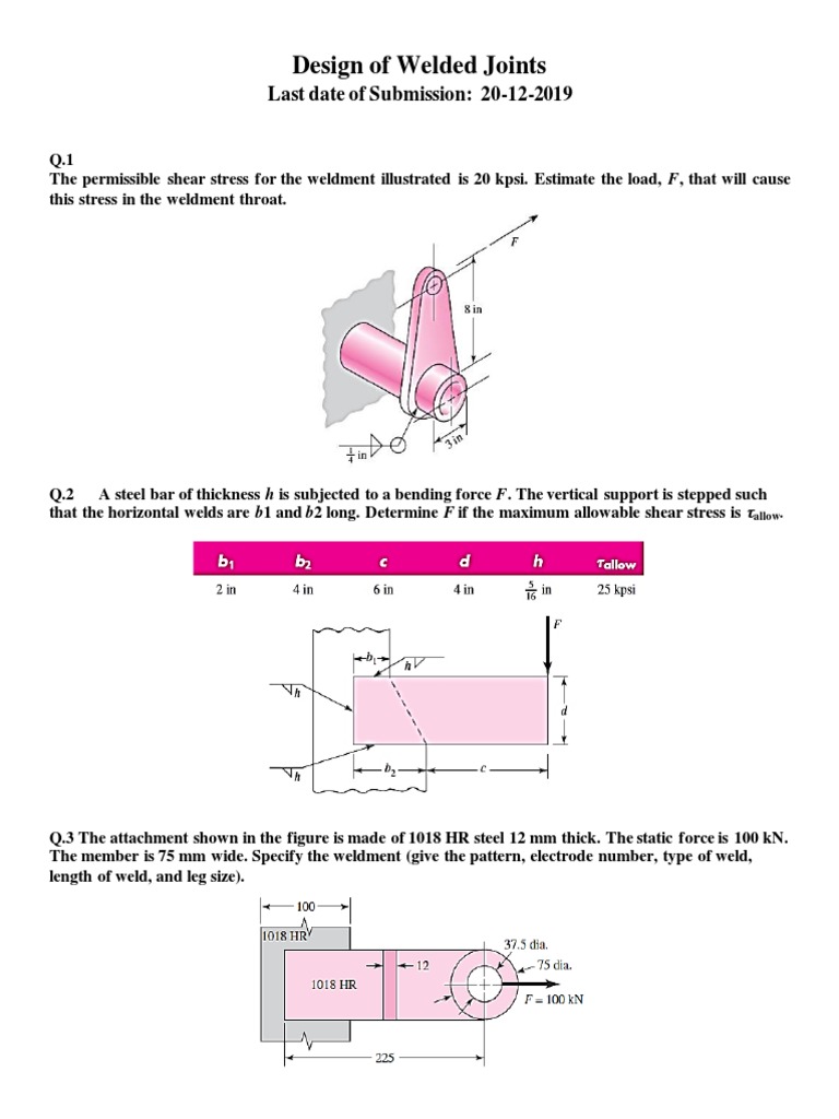Problem Sheet Welded Joints-3 | PDF