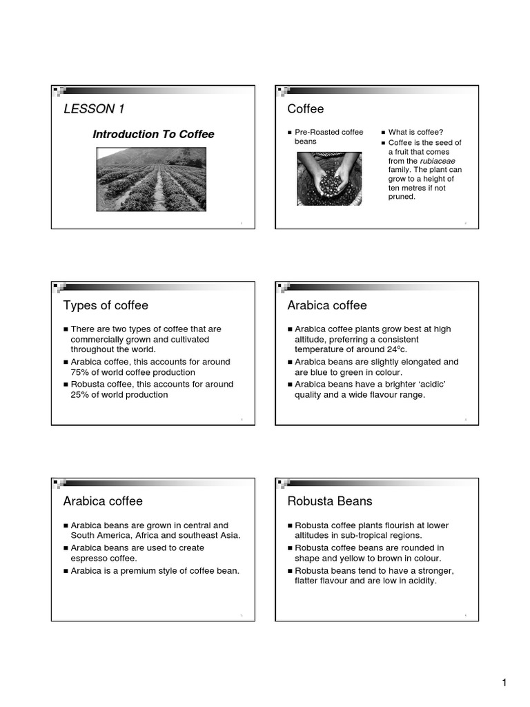 PPT Lesson 1-Coffee, An Introduction | PDF | Coffee | Domesticated Plants