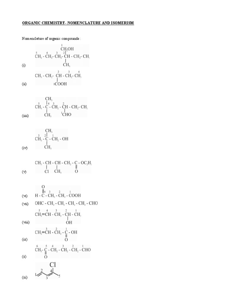 Nomenclature and Isomerism of Organic Compounds. | PDF | Functional ...