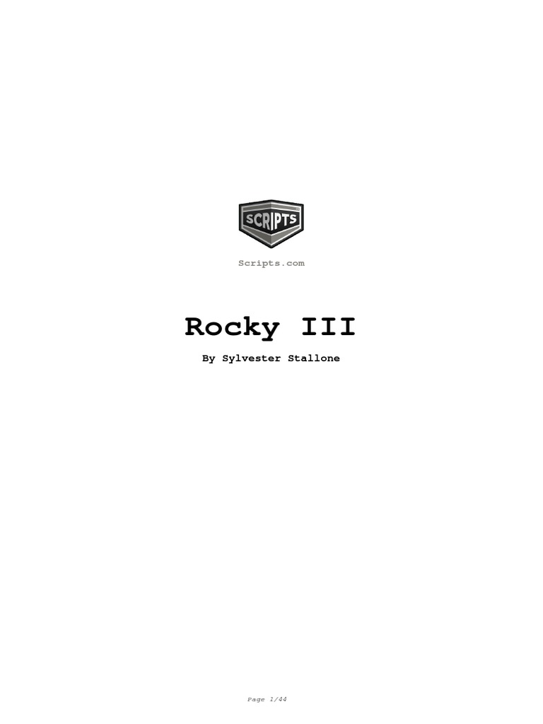 Rocky III Script | PDF | Sports