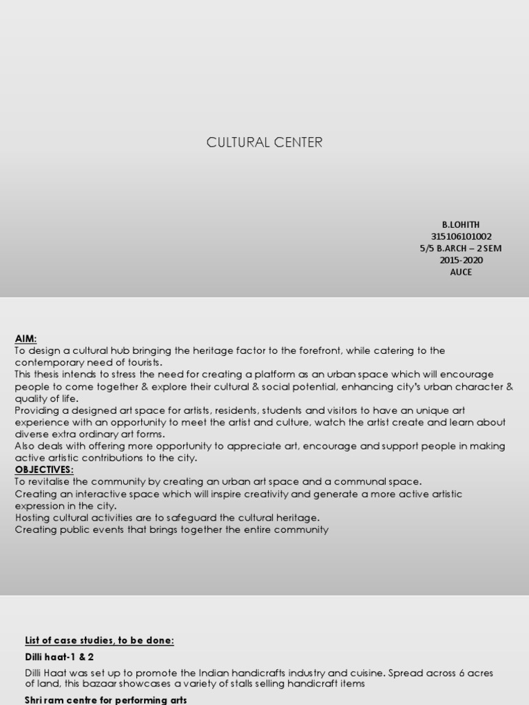 Cultural Center | PDF | Case Study | Nature