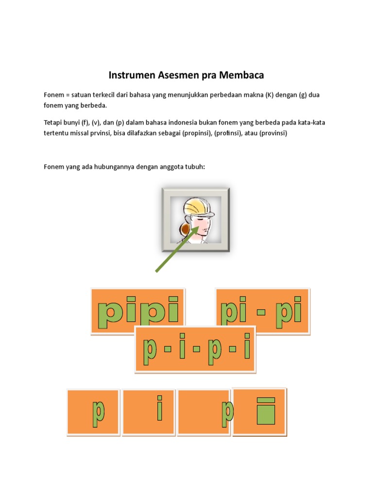 Instrumen Asesmen Pra Membaca | PDF | Seni