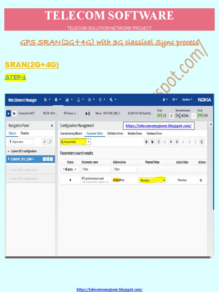 SRAN (2G+4G) With 3G Classical Sync Process | PDF | Telecommunications ...