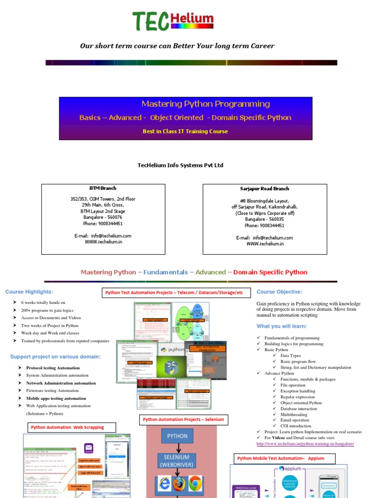 Python Techelium - Brochure | PDF | Python (Programming Language) | Web Application