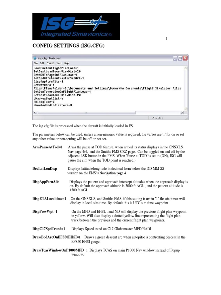 ISG Settings PDF | PDF | Aerospace Engineering | Aviation