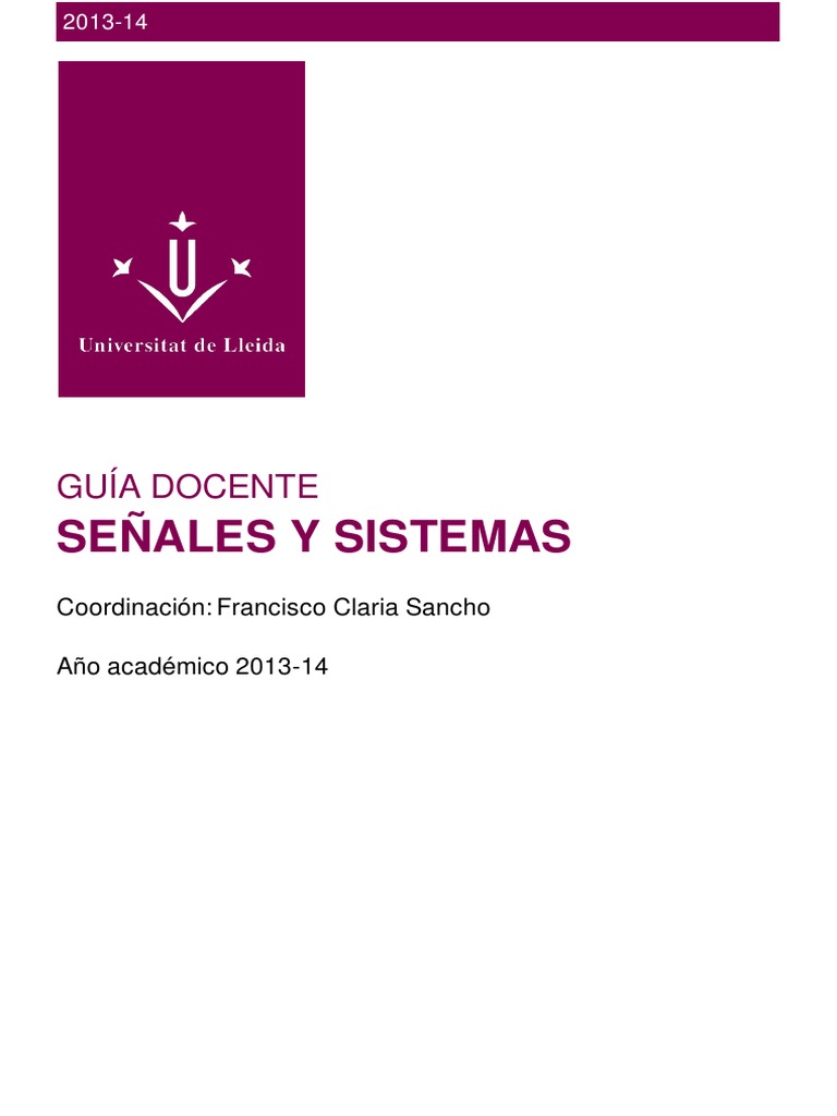 Guía Docente: Señales y Sistemas | PDF | Modulación | Transformada de ...