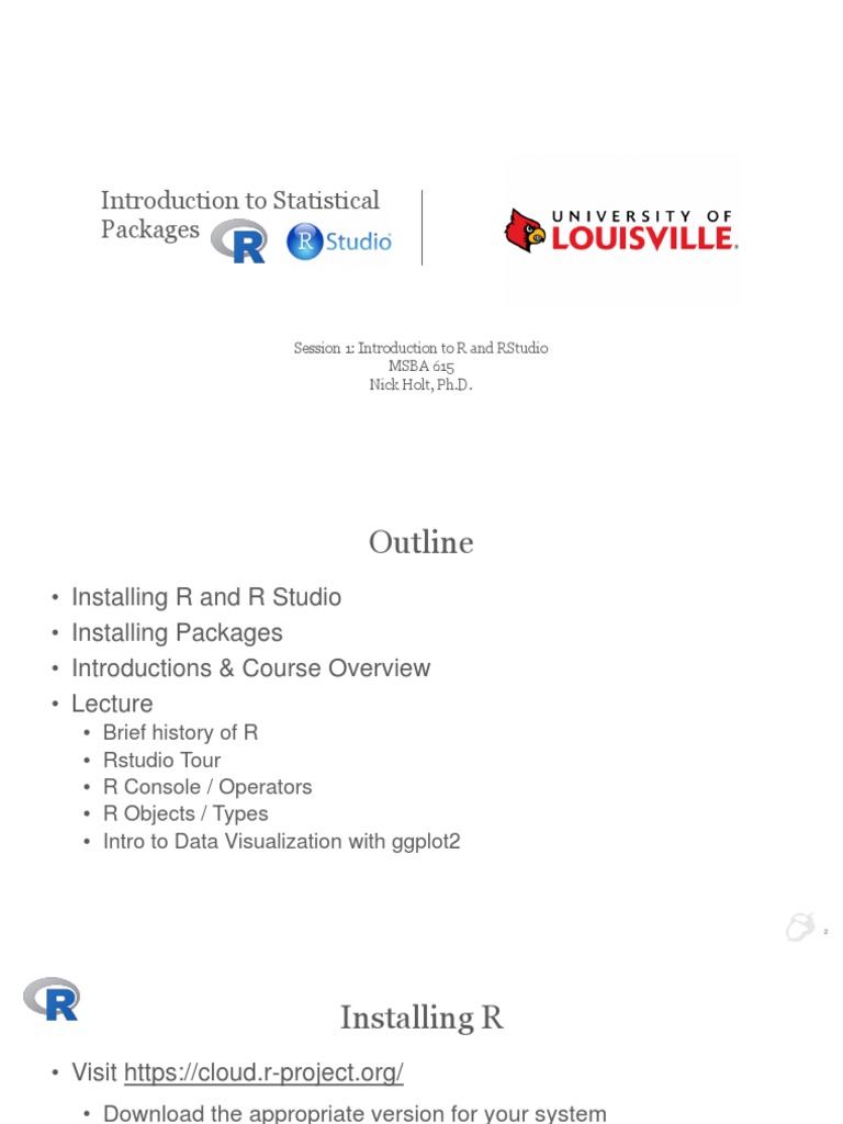 01-MSBA-615 - Introduction To R Programming and R Studio | PDF | R (Programming Language ...