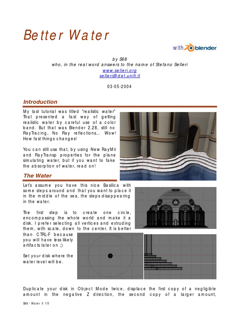 Blender - ENG - Tutorial - 07 - Better Water | PDF | Texture Mapping | Computer Graphics