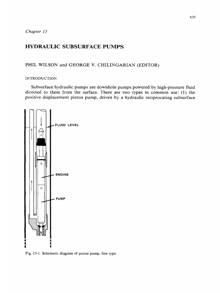 Chapter 15 Hydraulic Subsurface Pumps 1987 Developments in Petroleum ...