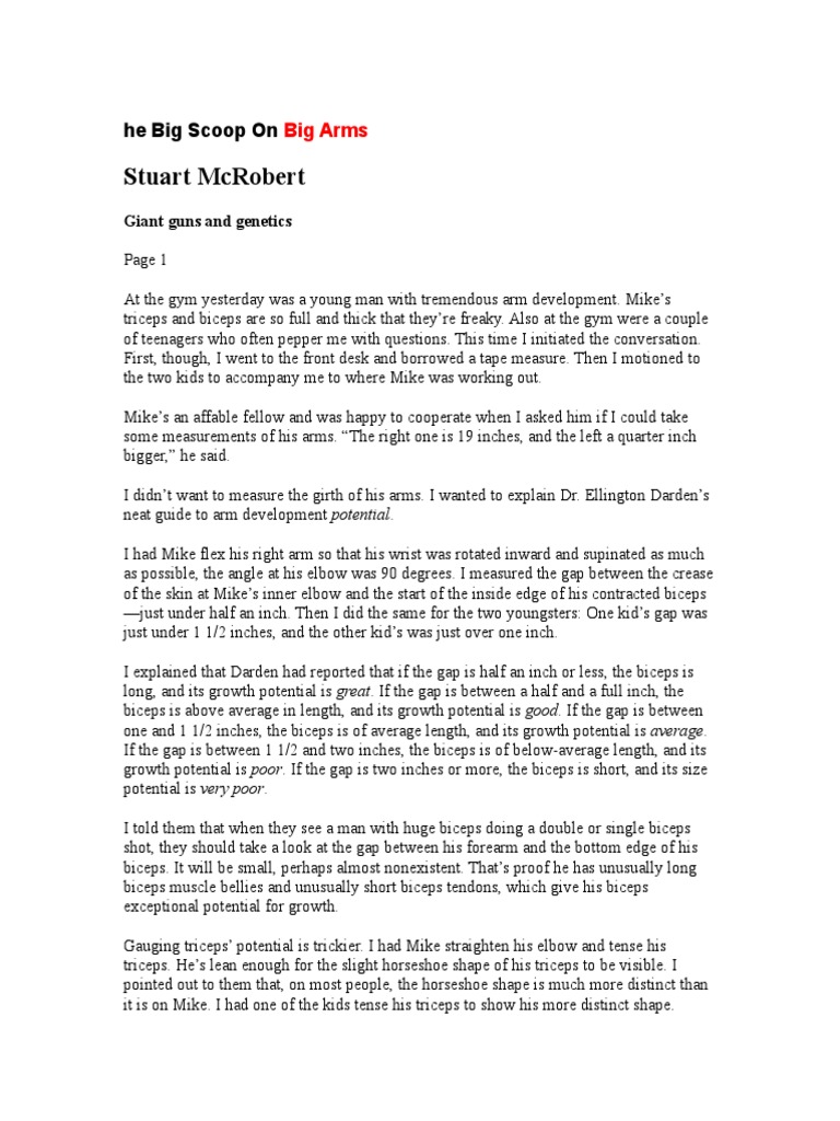 Arm Size Potential by Stuart McRobert | PDF | Elbow | Arm