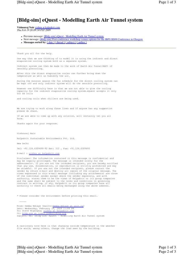 Earth Air Tunnel | PDF