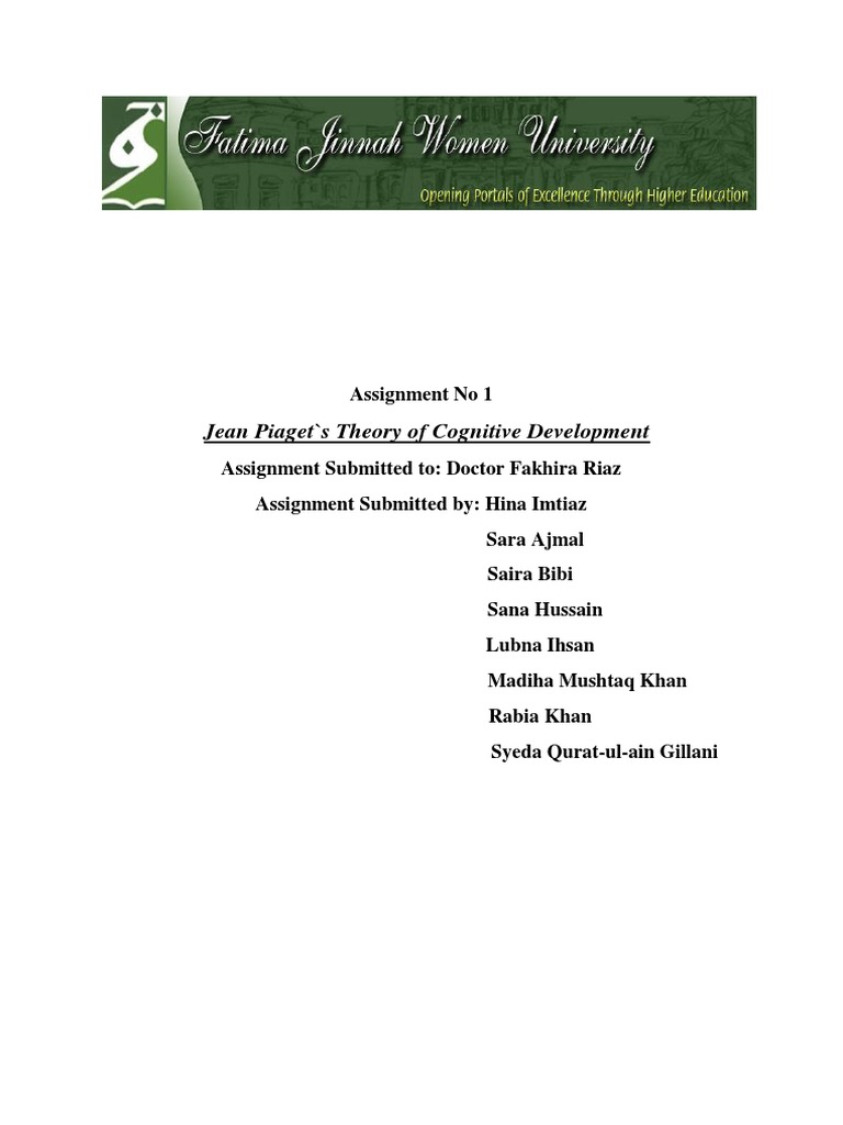 Jean Piaget's Cognitive Theory | PDF | Schema (Psychology) | Cognitive ...