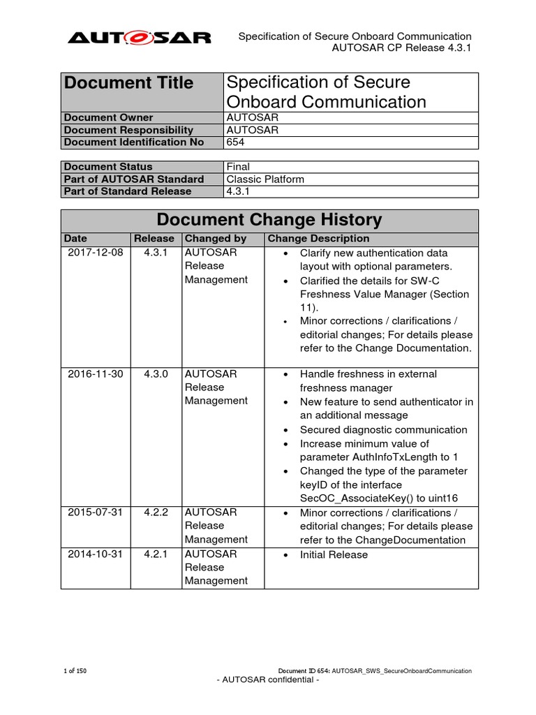 AUTOSAR SWS SecureOnboardCommunication | PDF | Application Programming ...