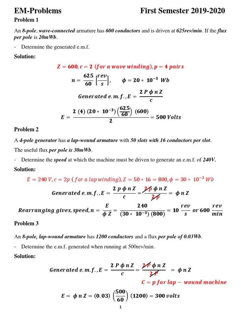 DC-Machines-Problems & Solutions | PDF | Electric Motor | Electric ... DC-Machines-Problems & Solutions | PDF | Electric Motor | Electric ...
