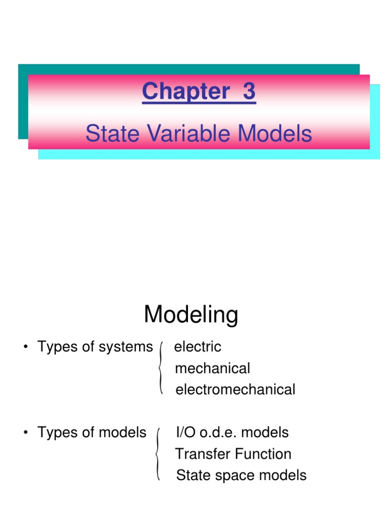 Chap3 State Variable Models | Download Free PDF | Force | Matrix ...