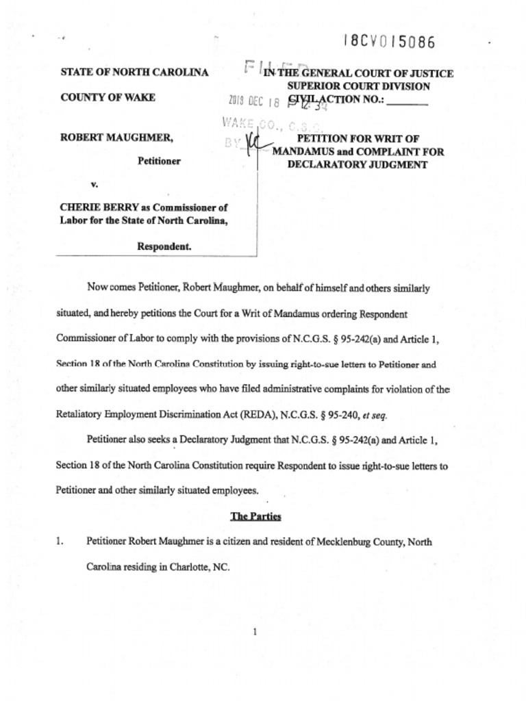 Complaint On Workplace Retaliation / REDA | PDF