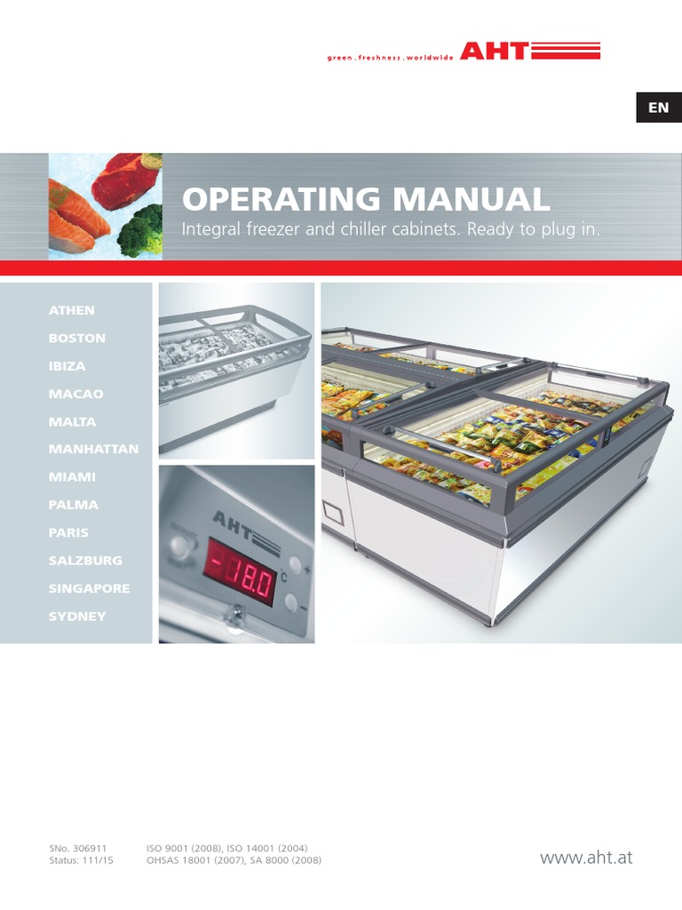 AHT Freezer Operating Manual | PDF | Propane | Refrigeration