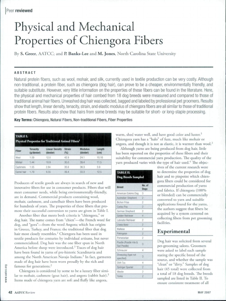Chiengora Fibers | PDF | Yarn | Wool