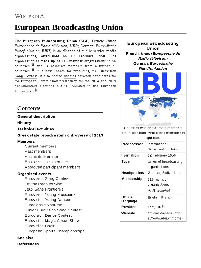 European Broadcasting Union | PDF | Television | Radio