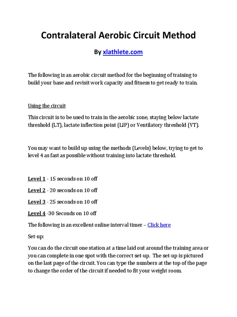 Aerobic Block Contralateral Circuit Station Training | PDF | Recreation ...