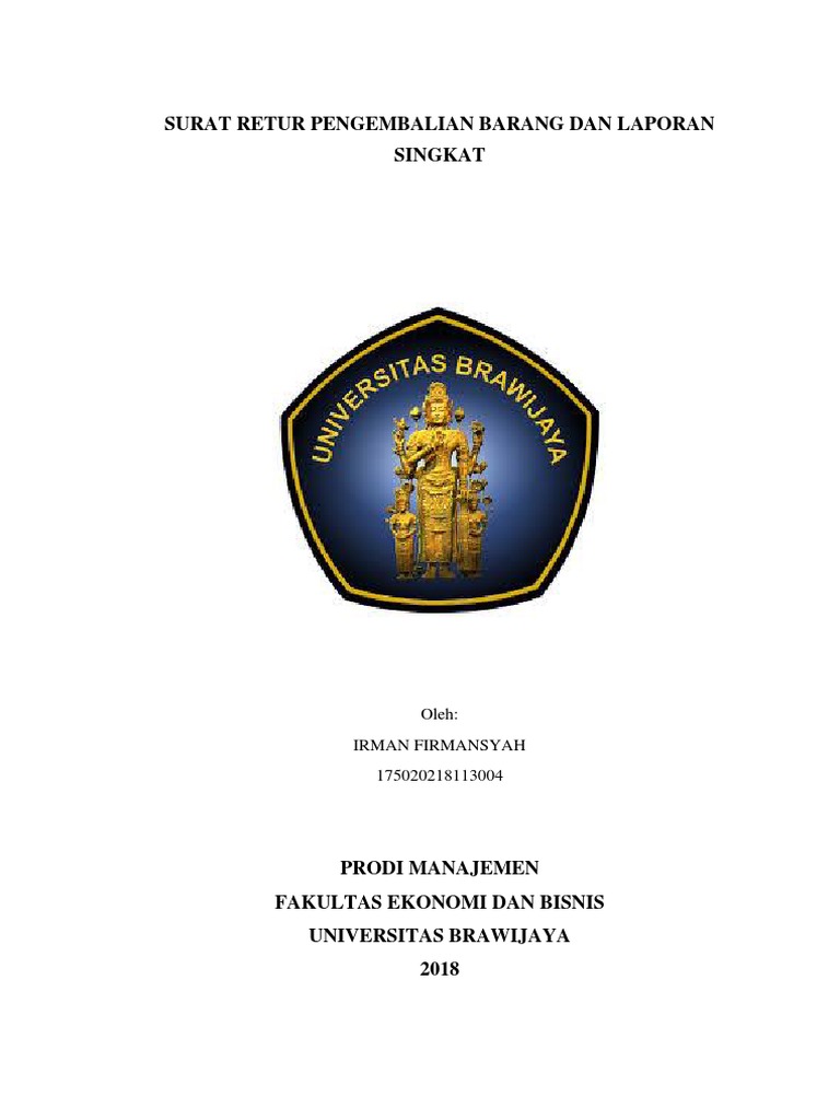 Surat Retur Pengembalian Barang Dan Laporan Singkat | PDF